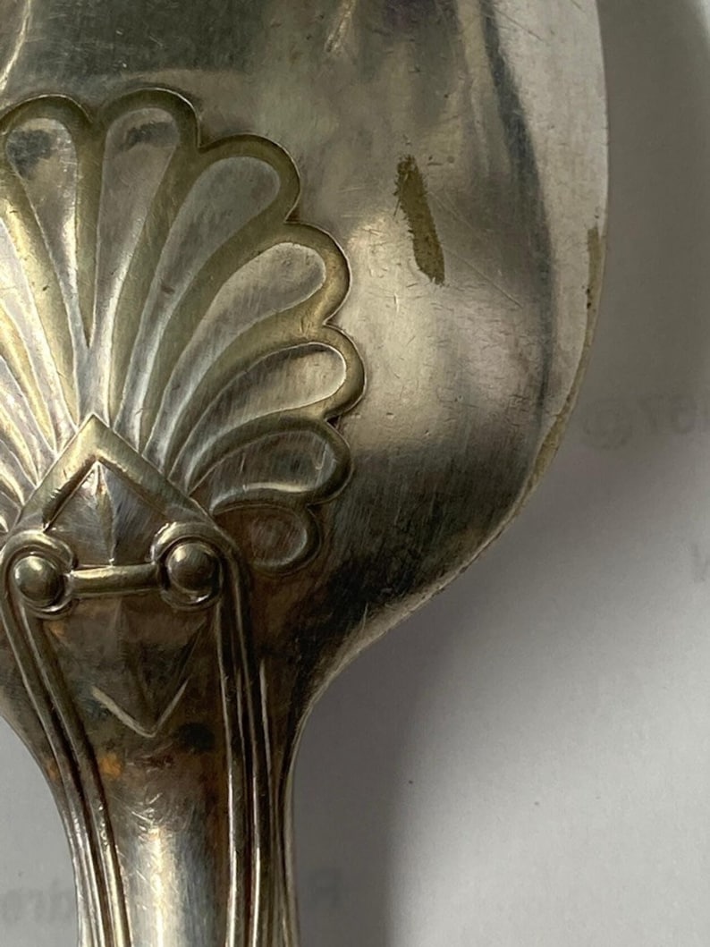 Vintage ,white Metal,massive Marked Extra Large Table Spoon With Queen ...