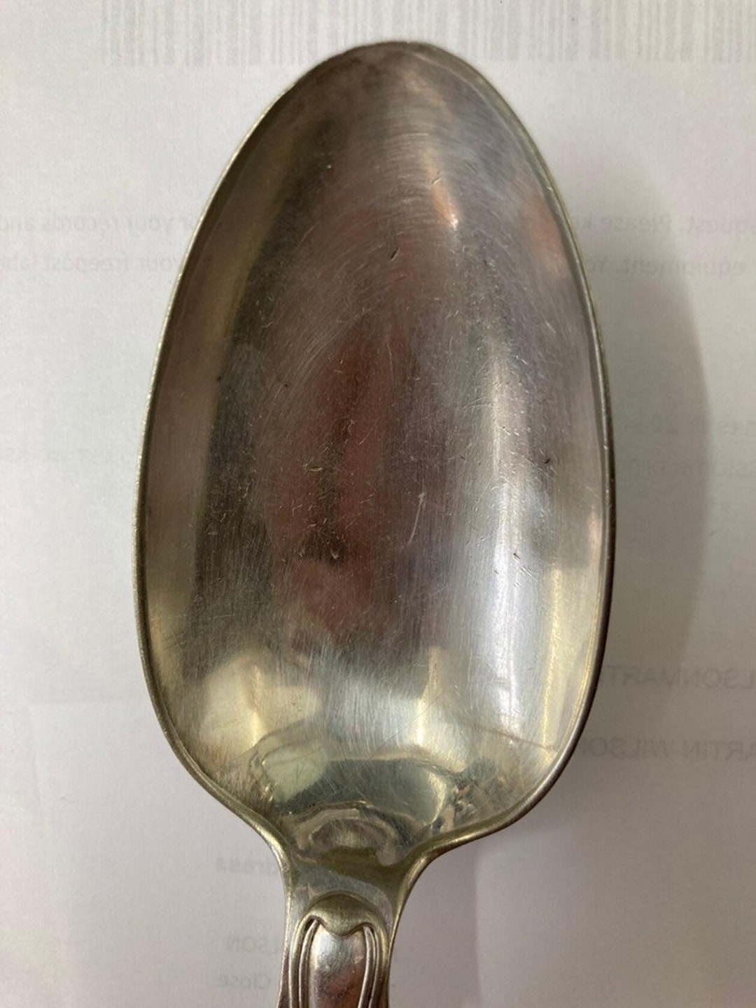 Vintage ,white Metal,massive Marked Extra Large Table Spoon With Queen ...