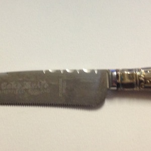 Vintage 1977 Queens Pattern Hallmarked Silver Handle Bread Knife ...