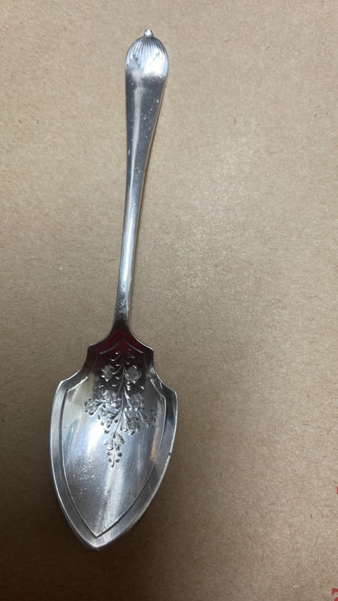 Victorian Hallmarked Solid Silver Tea Spoon , Flowers Engraved,shield ...