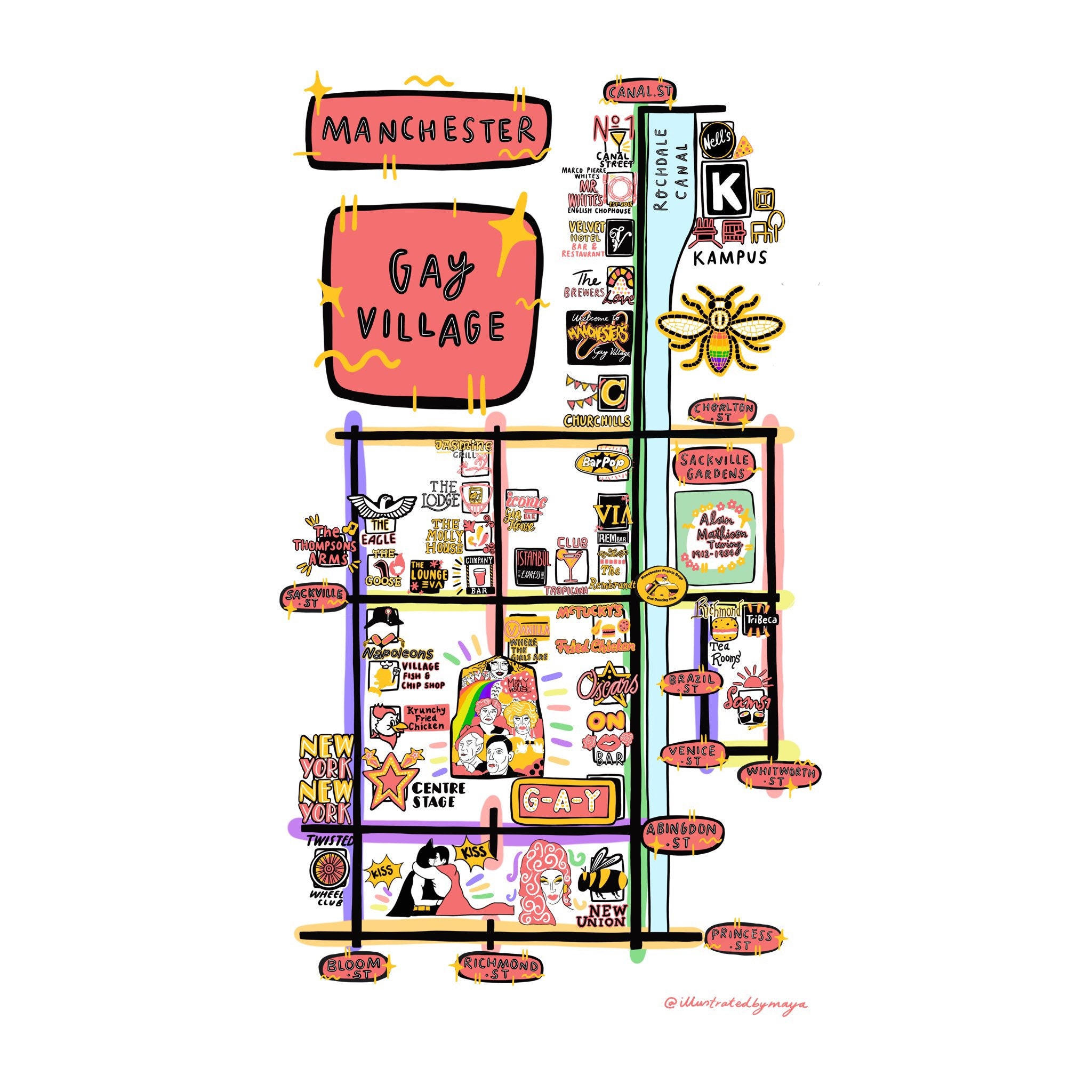 Manchester Gay Village Map - Etsy