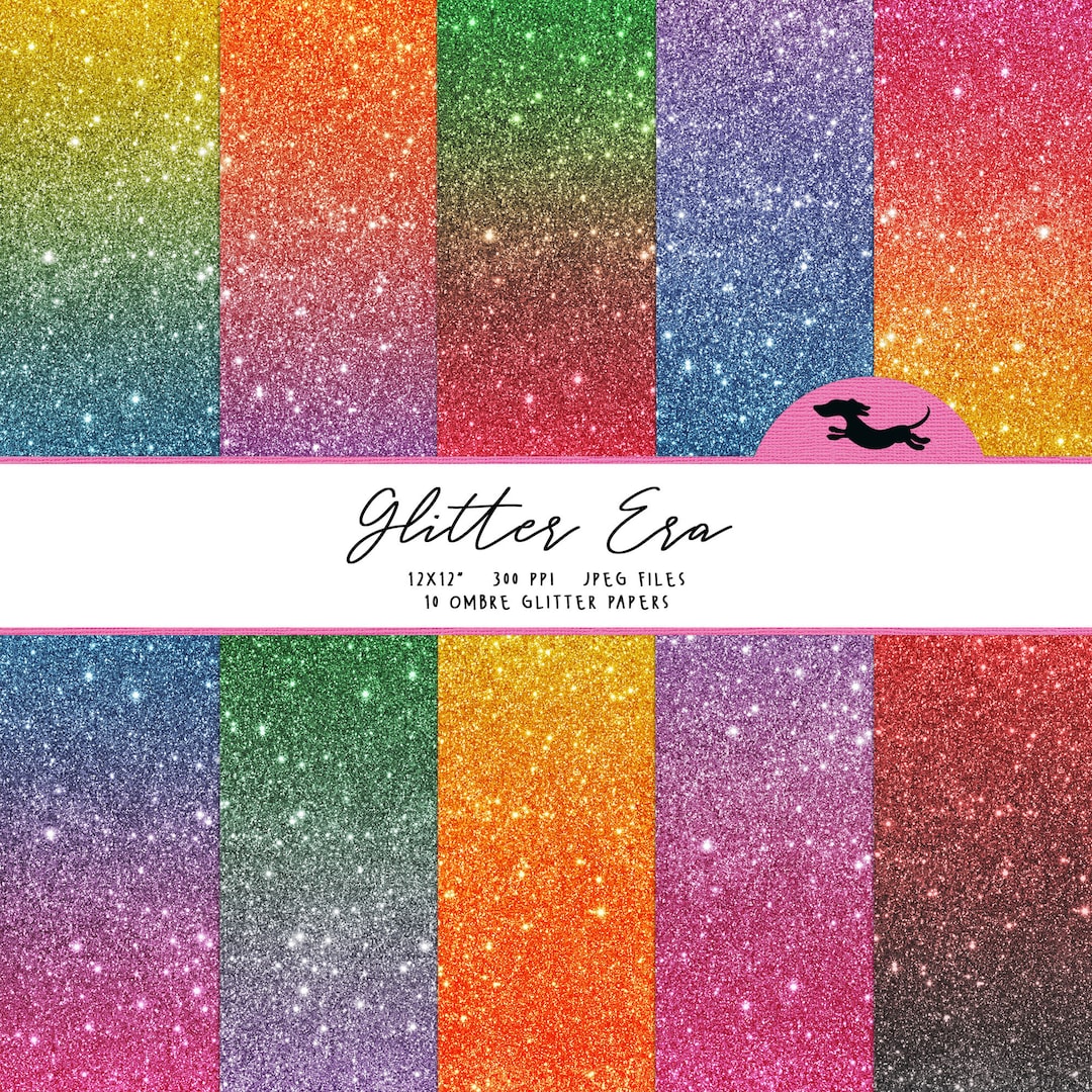 Ombre Glitter Digital Paper, Scrapbook Paper, Printable Glitter Paper ...