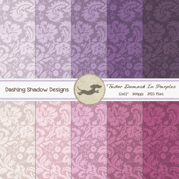 Fuchsia Damask - Etsy