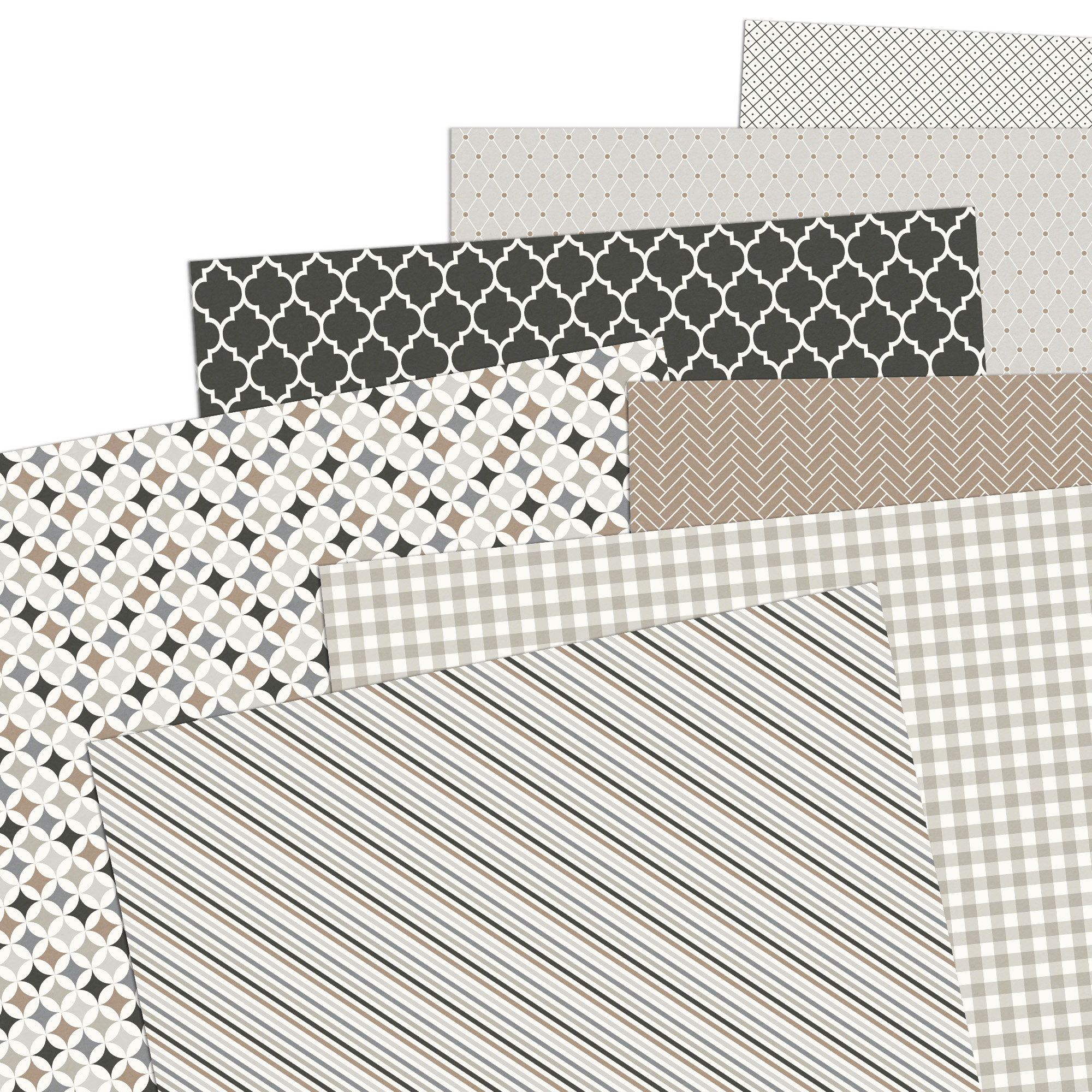Winter Digital Paper, Scrapbook Paper, Neutral Winter Pattern ...