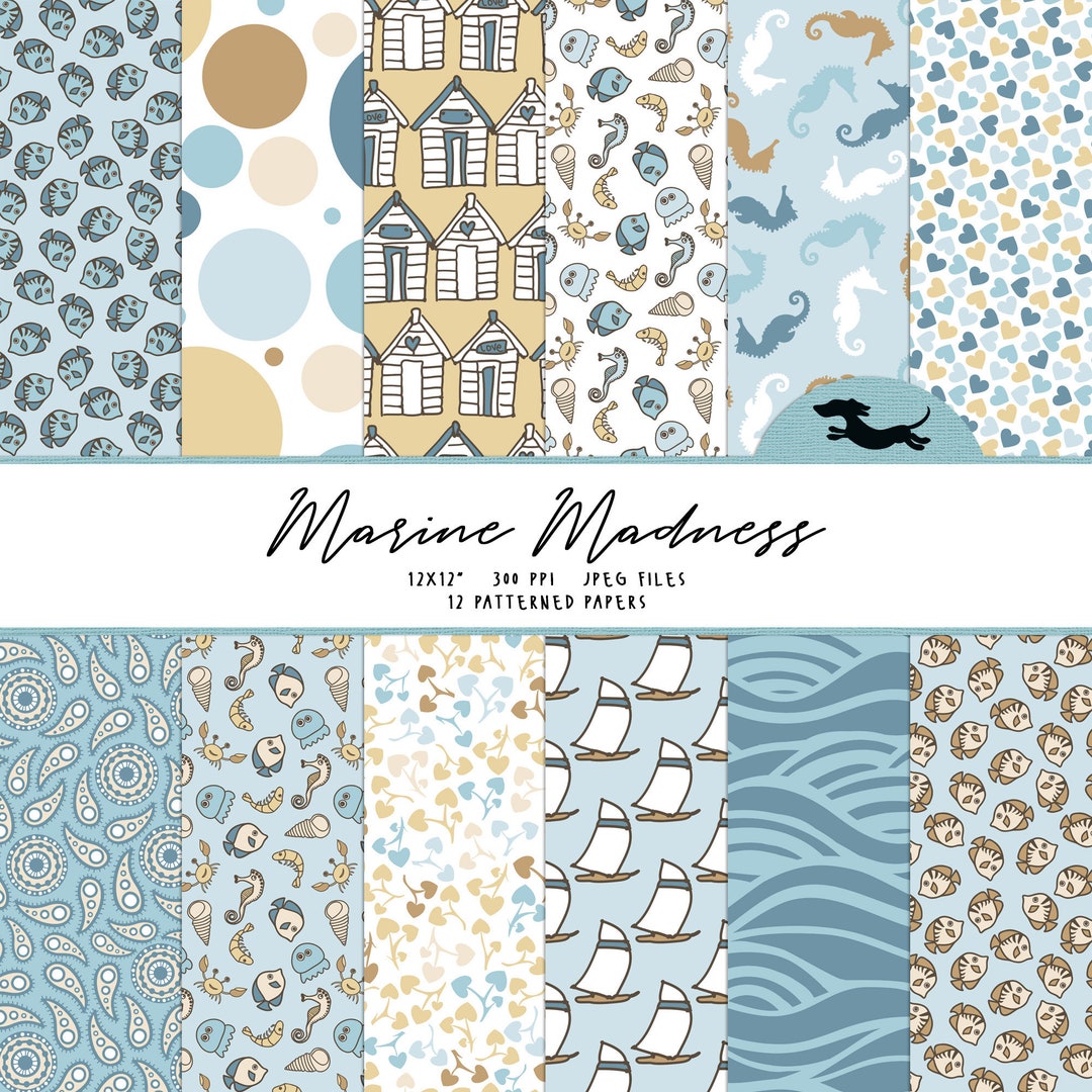 Beach Digital Paper, Scrapbook Paper, Ocean Paper, Printable Scrapbook ...