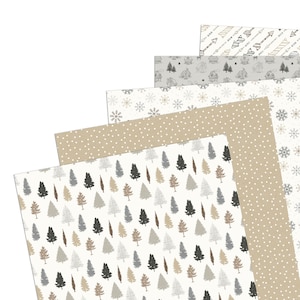 Winter Digital Paper, Scrapbook Paper, Neutral Winter Pattern ...