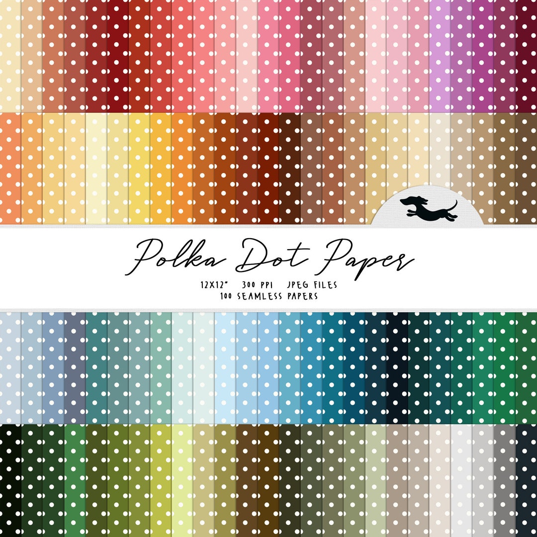 Polka Dot Digital Paper, Scrapbook Paper, Spots Seamless Pattern ...