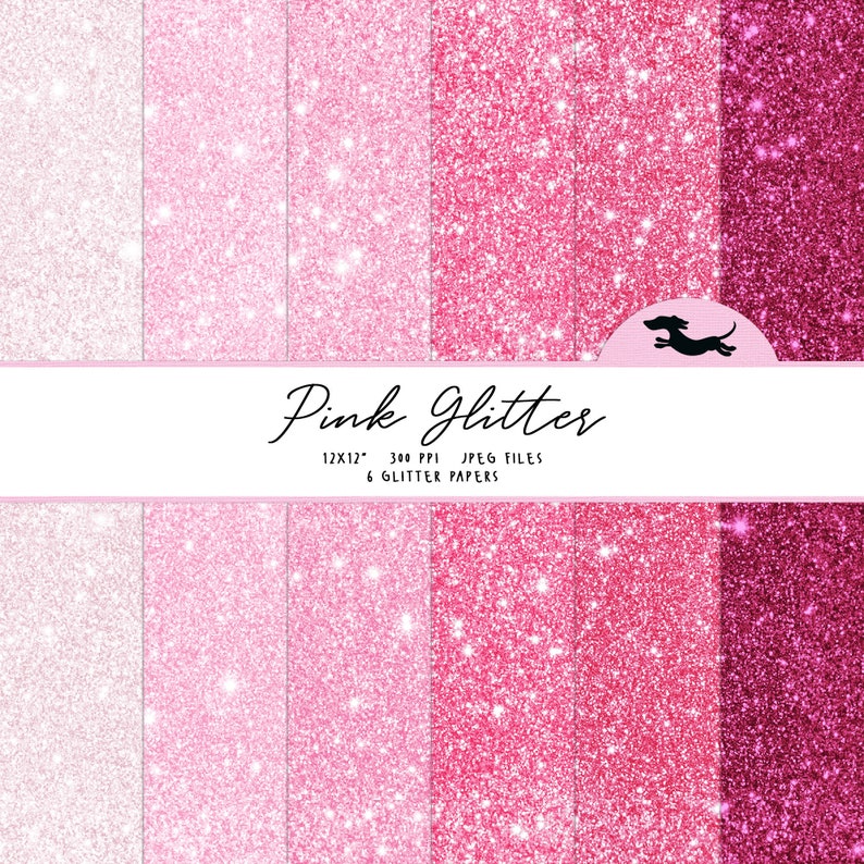 Pink Glitter Digital Paper, Scrapbook Paper, Printable Scrapbook Paper ...