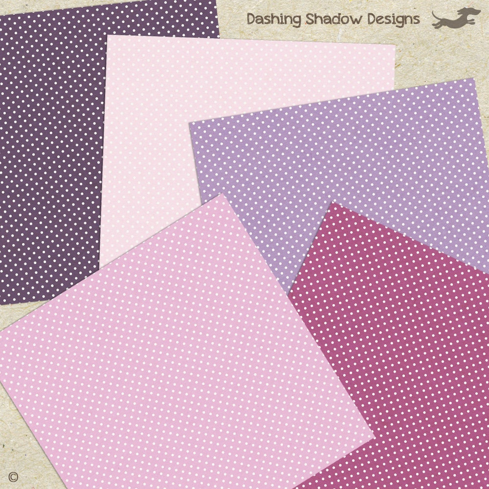 Digital Printable Scrapbook Craft Paper Dotty in Purple - Etsy Australia