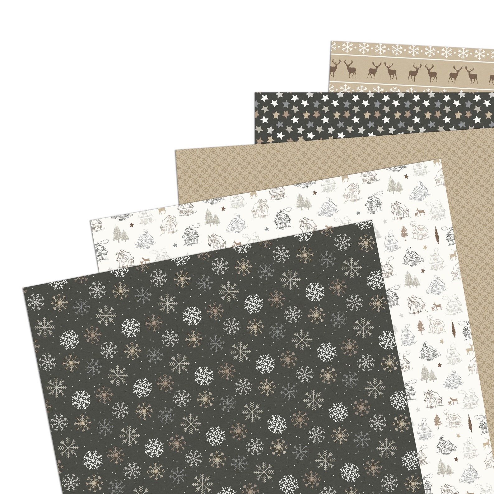Winter Digital Paper, Scrapbook Paper, Neutral Winter Pattern ...
