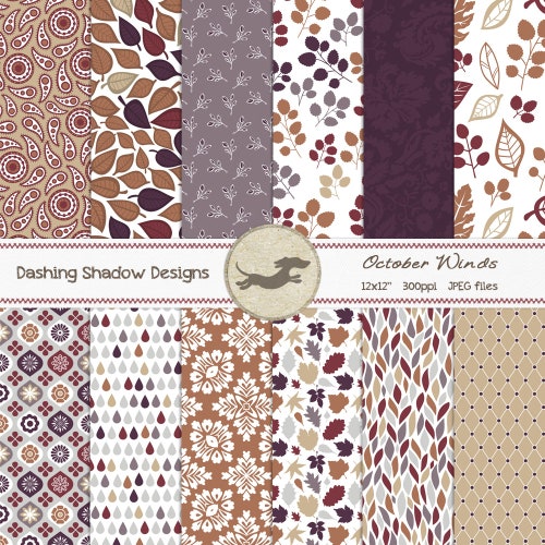 Forest Digital Papers Autumn Leaves Fall Scrapbooking Paper - Etsy