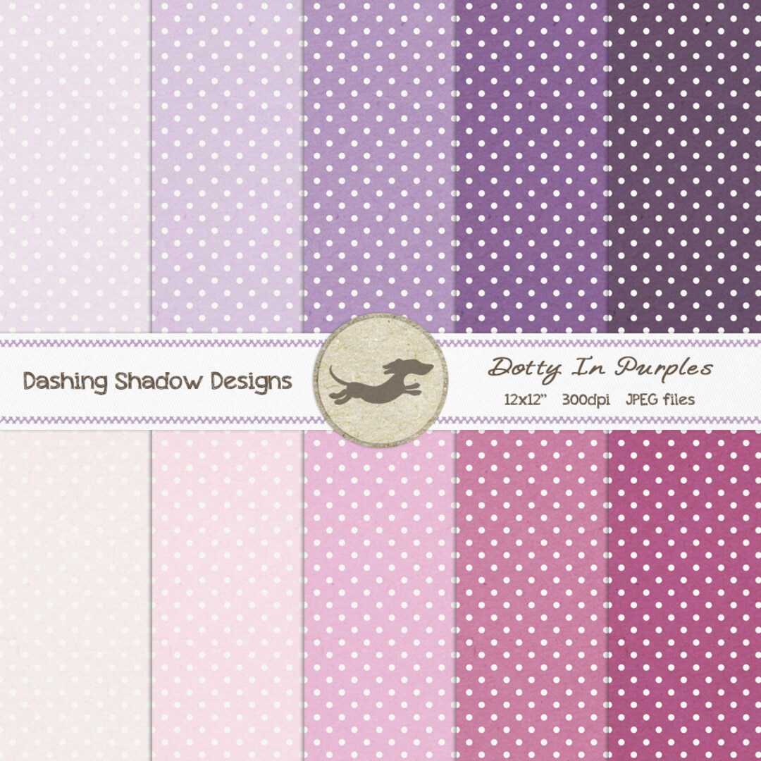 Digital Printable Scrapbook Craft Paper Dotty in Purple - Etsy Australia