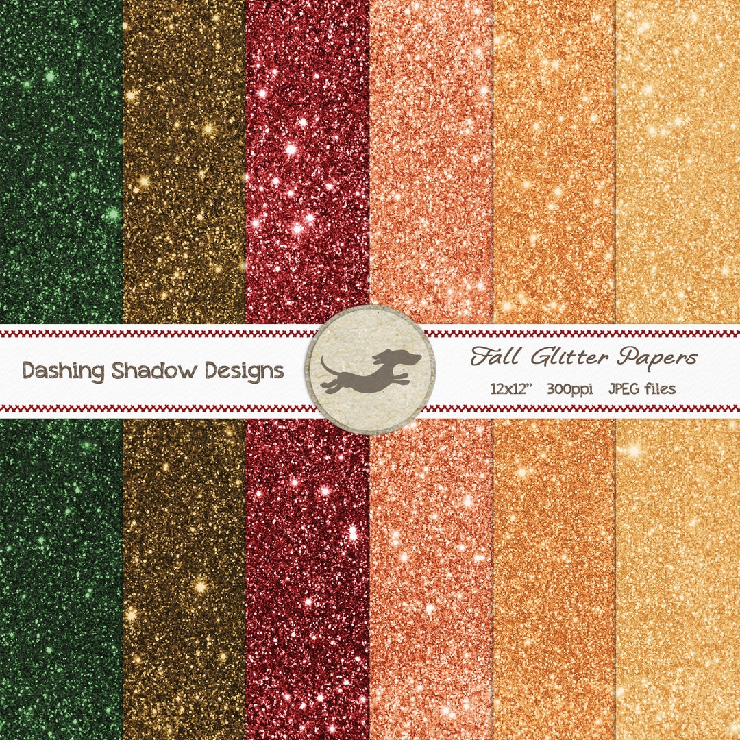 Digital Printable Scrapbook Craft Paper Fall Glitter Papers Autumn ...