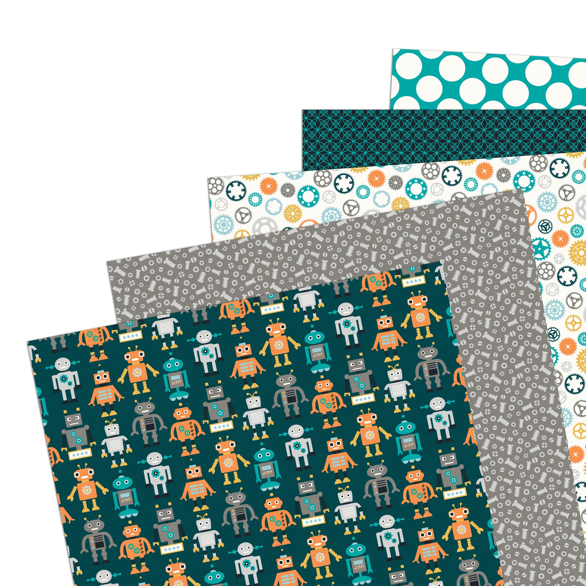 Robot Digital Paper, Scrapbook Paper, Robot Pattern, Printable ...