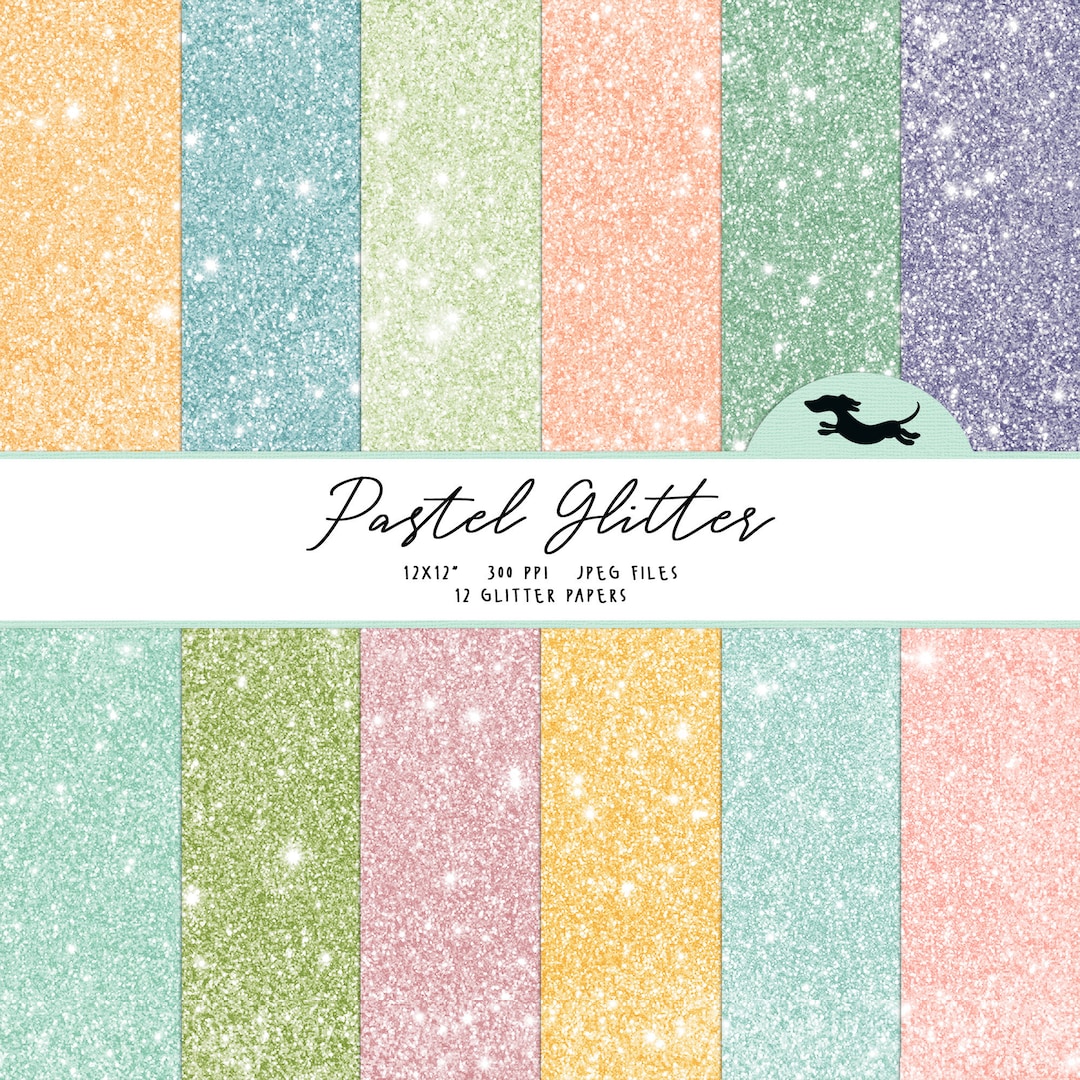 Pastel Glitter Digital Paper, Scrapbook Paper, Glitter Paper, Printable ...