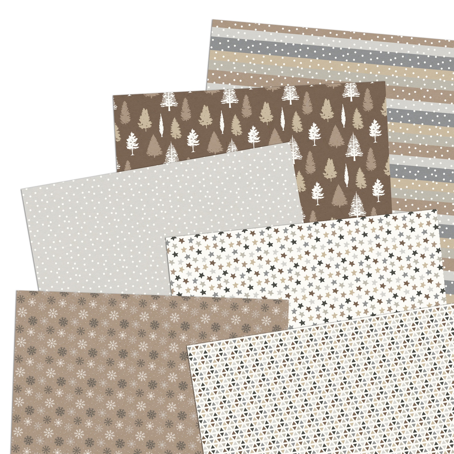 Winter Digital Paper, Scrapbook Paper, Neutral Winter Pattern ...