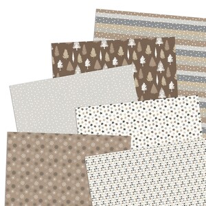 Winter Digital Paper, Scrapbook Paper, Neutral Winter Pattern ...