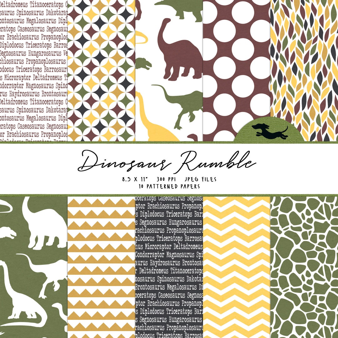Dinosaur Digital Paper, Scrapbook Paper, Dinosaur Pattern, Printable ...