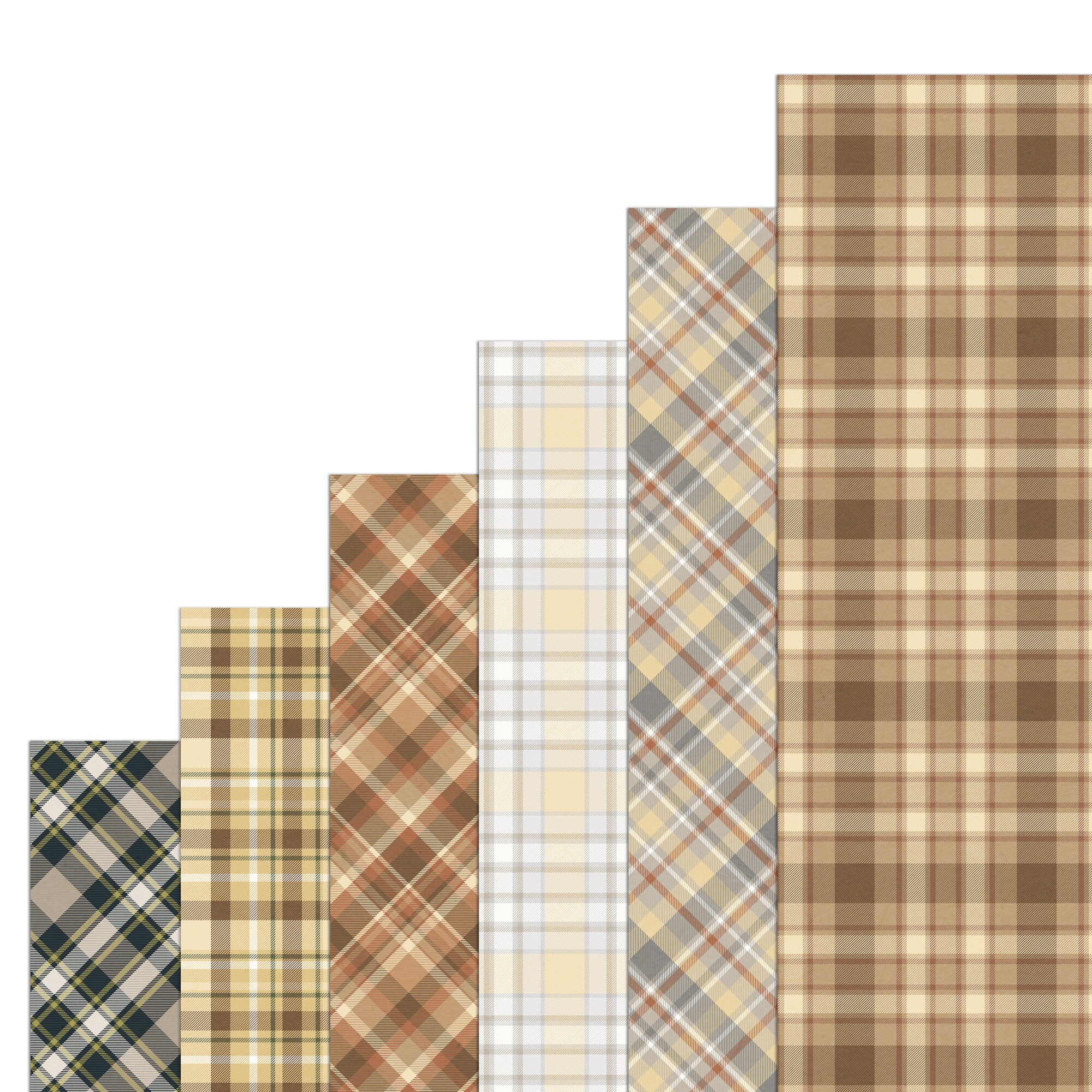 Tartan Digital Paper, Scrapbook Paper, Neutral Plaid Paper, Printable ...