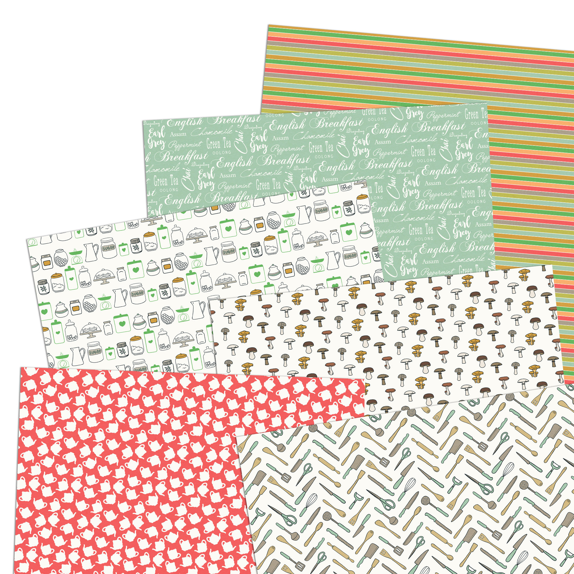 Kitchen Digital Paper, Scrapbook Paper, Printable Paper, Cooking ...