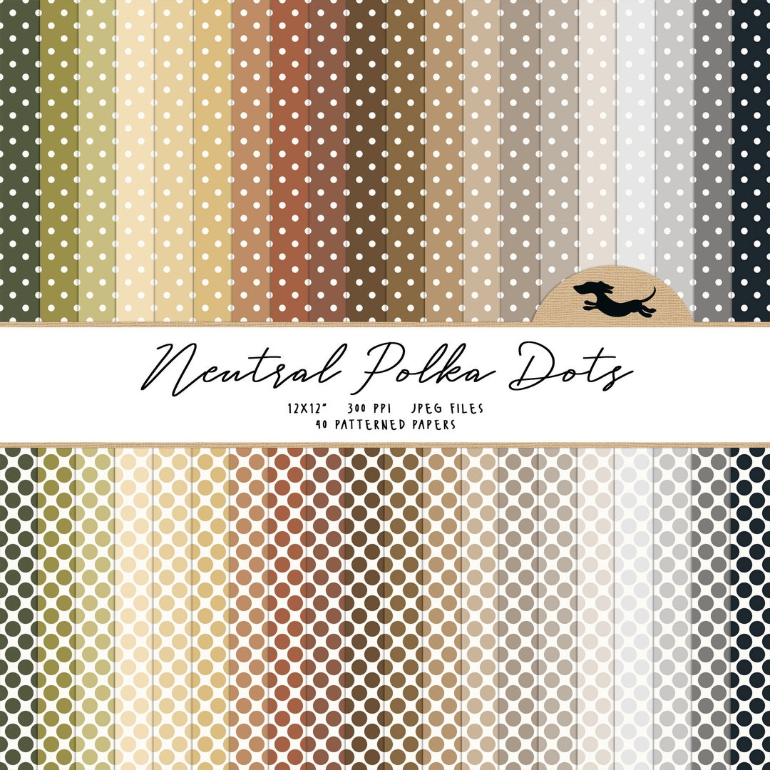 Polka Dot Paper, Scrapbook Paper, Neutral Polka Dots, Grey Polka Dot ...