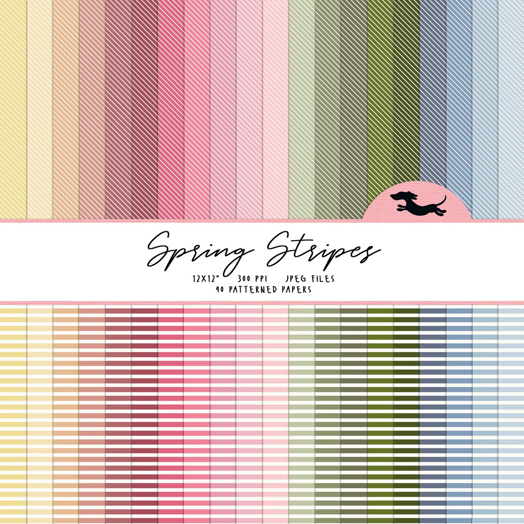 Stripe Digital Paper, Scrapbook Paper, Stripe Seamless Pattern ...