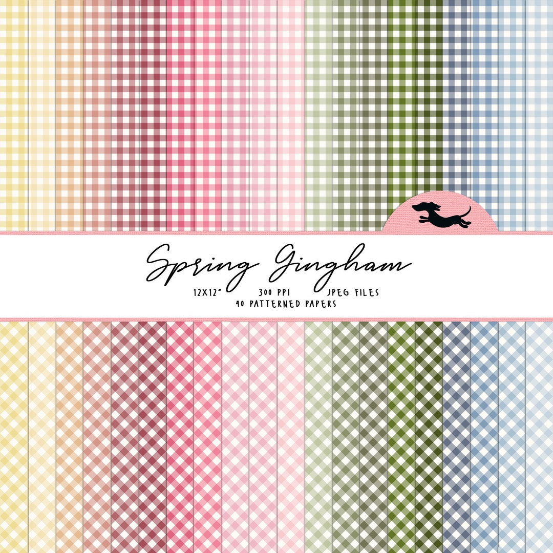 Gingham Digital Paper, Scrapbook Paper, Seamless Gingham Pattern ...