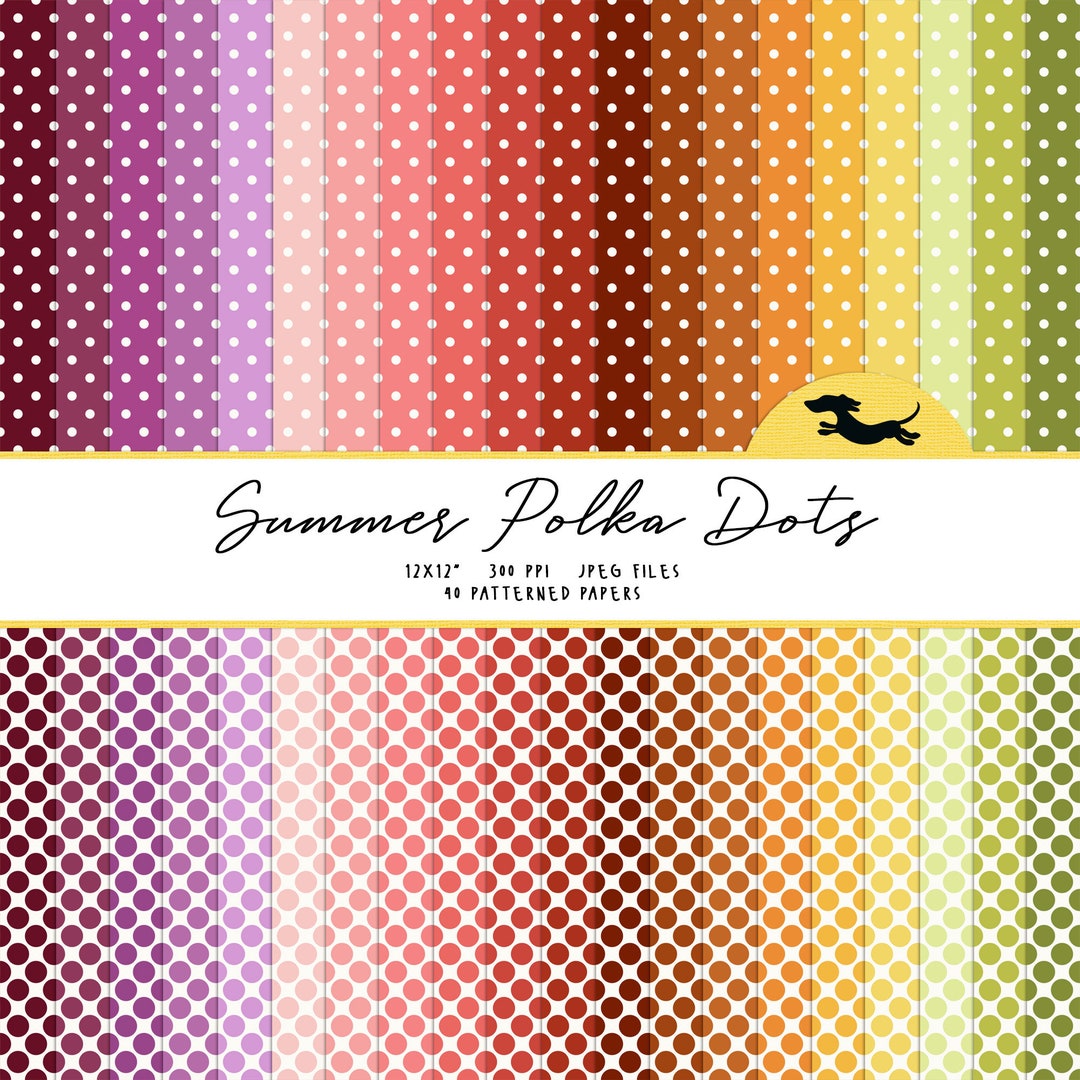 Polka Dot Digital Paper, Scrapbook Paper, Summer Polka Dots, Printable ...