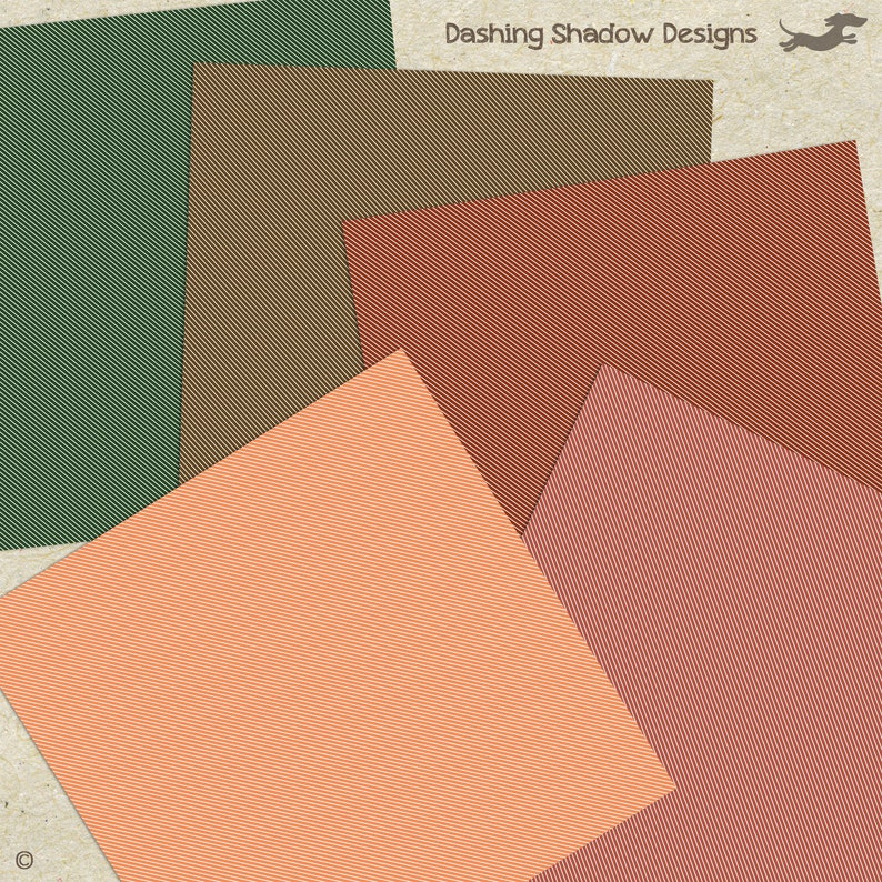 Digital Printable Scrapbook Craft Paper Fall Stripe Collection Seamless ...