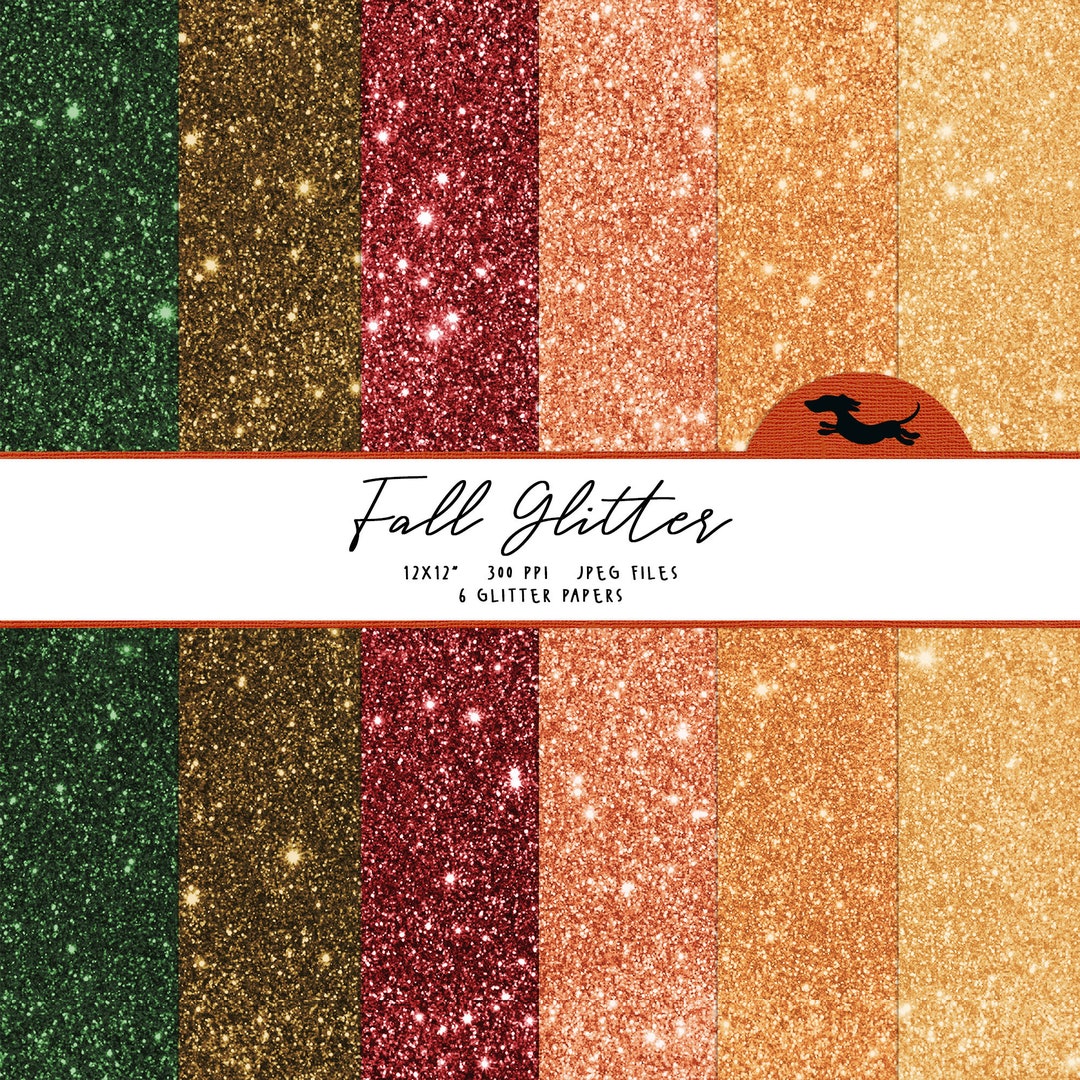 Fall Glitter Digital Paper, Scrapbook Paper, Printable Glitter Paper ...