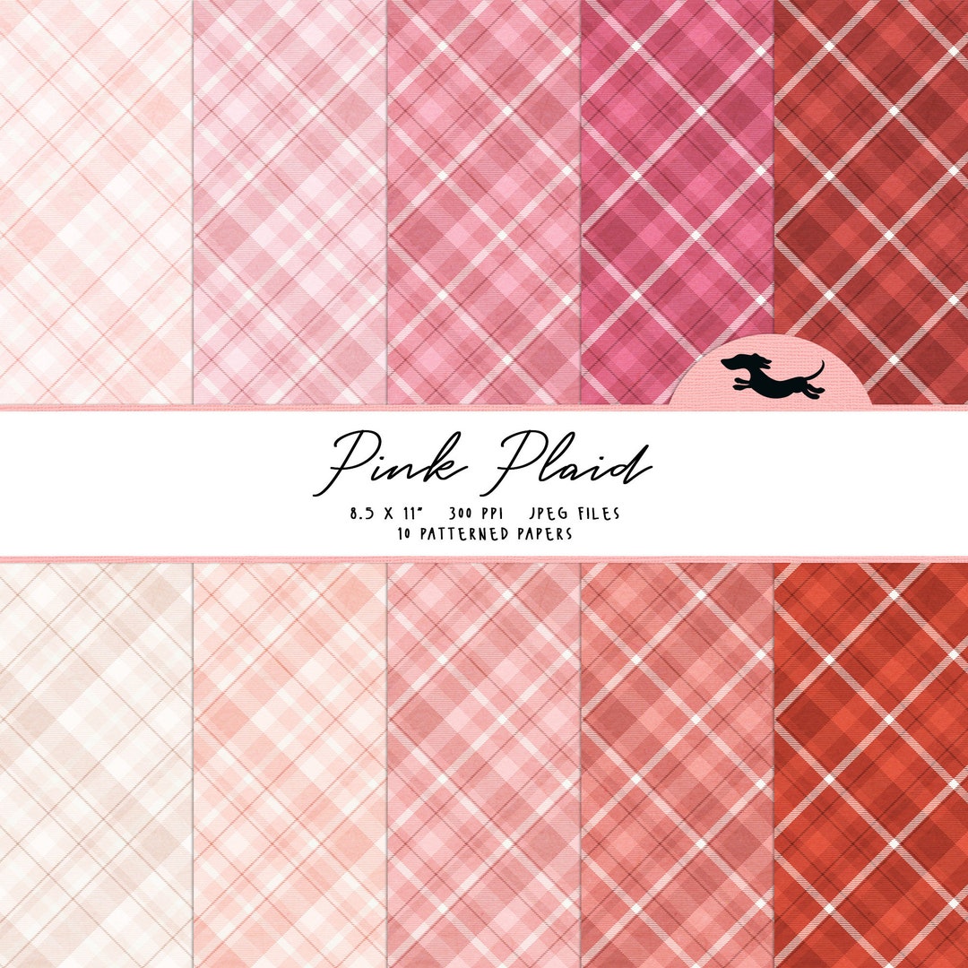 Pink Plaid Digital Paper, Scrapbook Paper, A4 Plaid Pattern, Printable ...