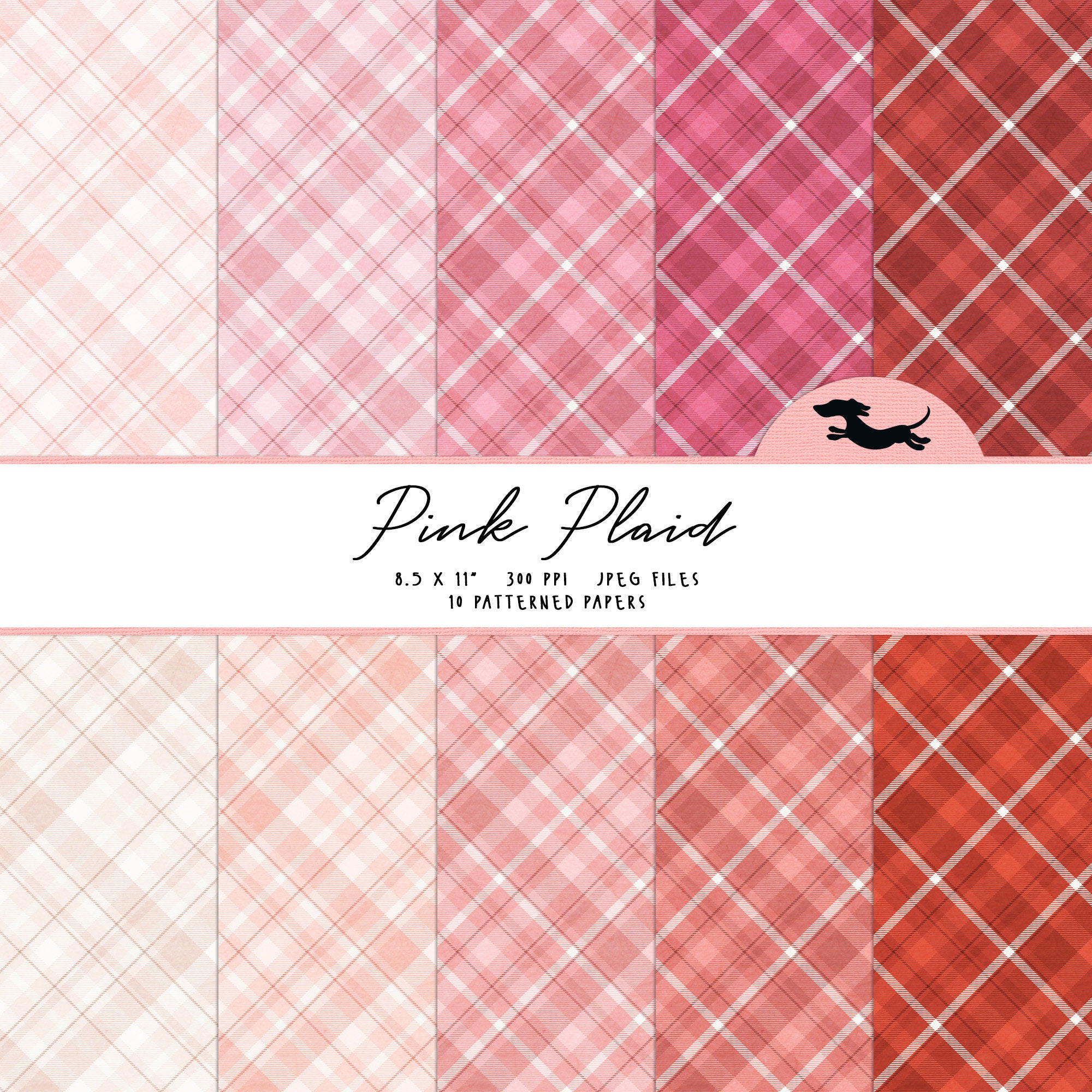 Pink Plaid Digital Paper, Scrapbook Paper, A4 Plaid Pattern, Printable ...