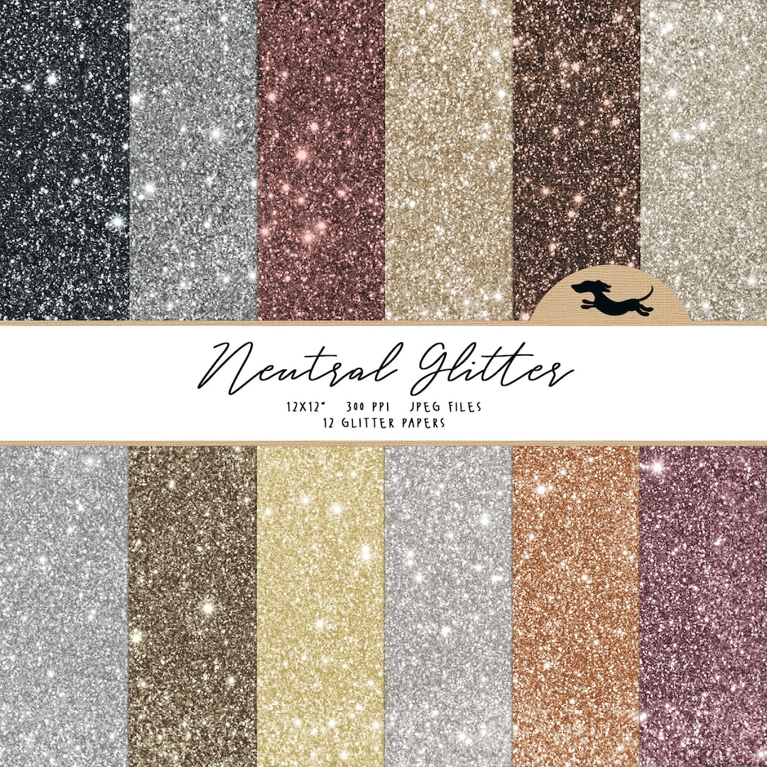 Neutral Glitter Paper, Scrapbook Paper, Printable Glitter Paper ...