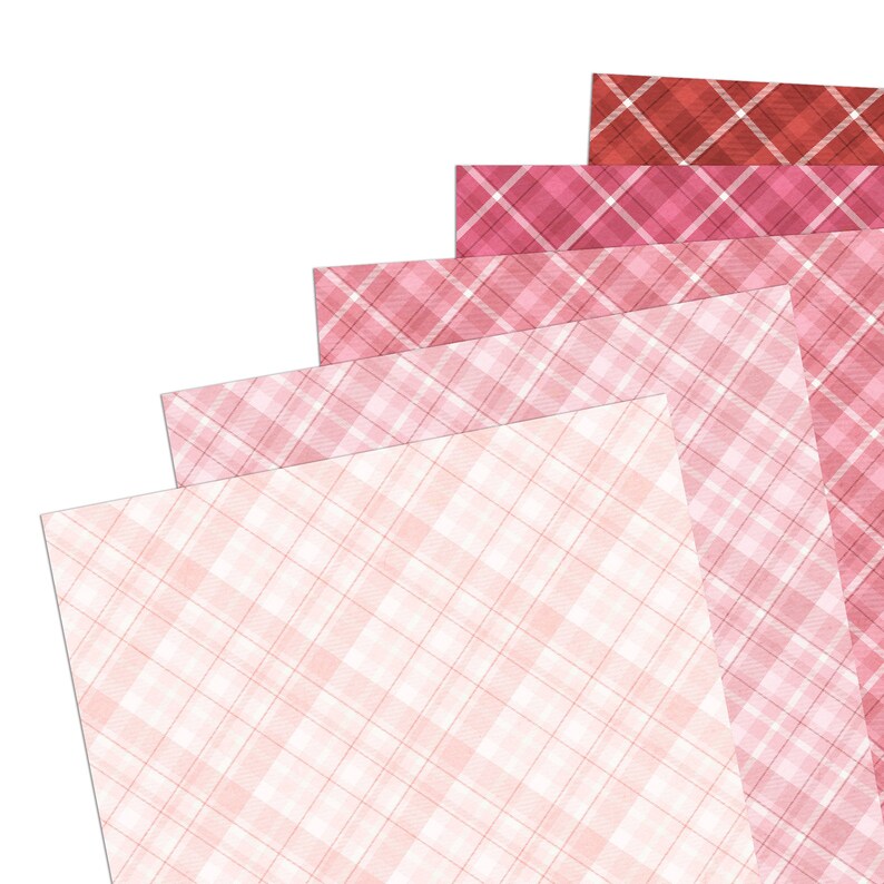 Pink Plaid Digital Paper, Scrapbook Paper, A4 Plaid Pattern, Printable ...