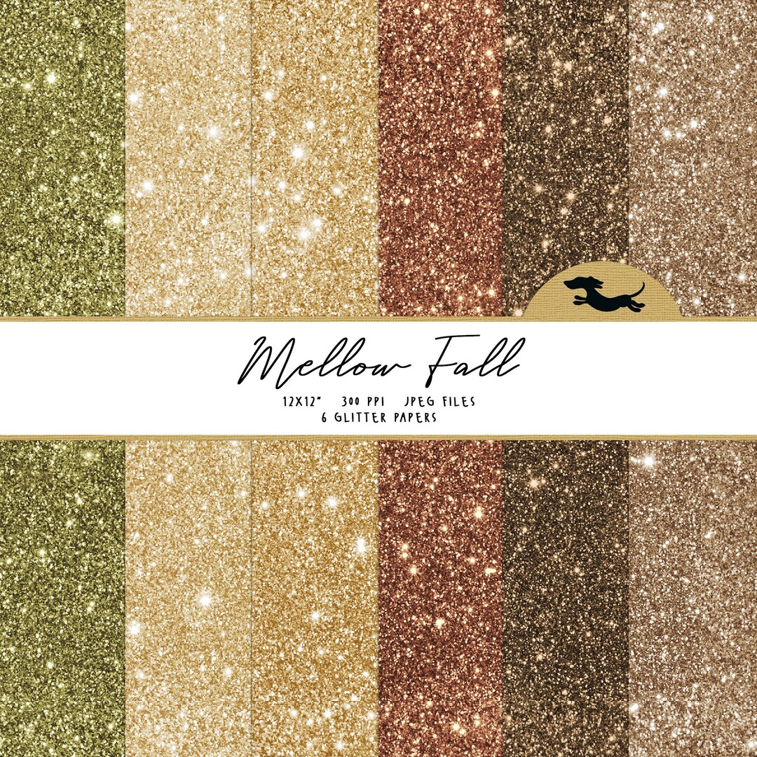 Fall Glitter Paper, Scrapbook Paper, Autumn Glitter Paper, Printable ...