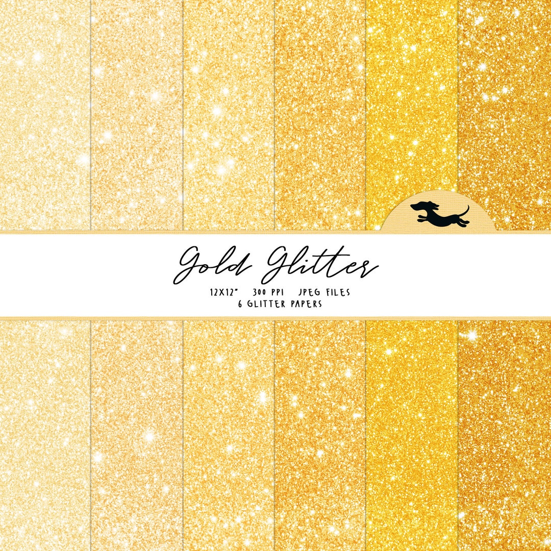 Gold Glitter Digital Paper, Scrapbook Paper, Glitter Pattern, Printable ...