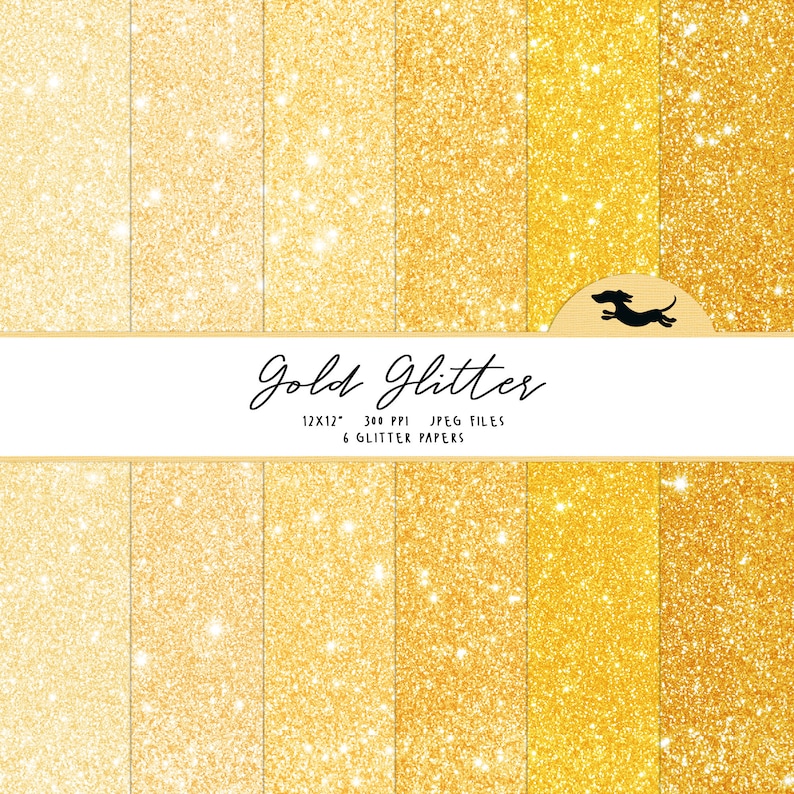 Gold Glitter Digital Paper, Scrapbook Paper, Glitter Pattern, Printable ...