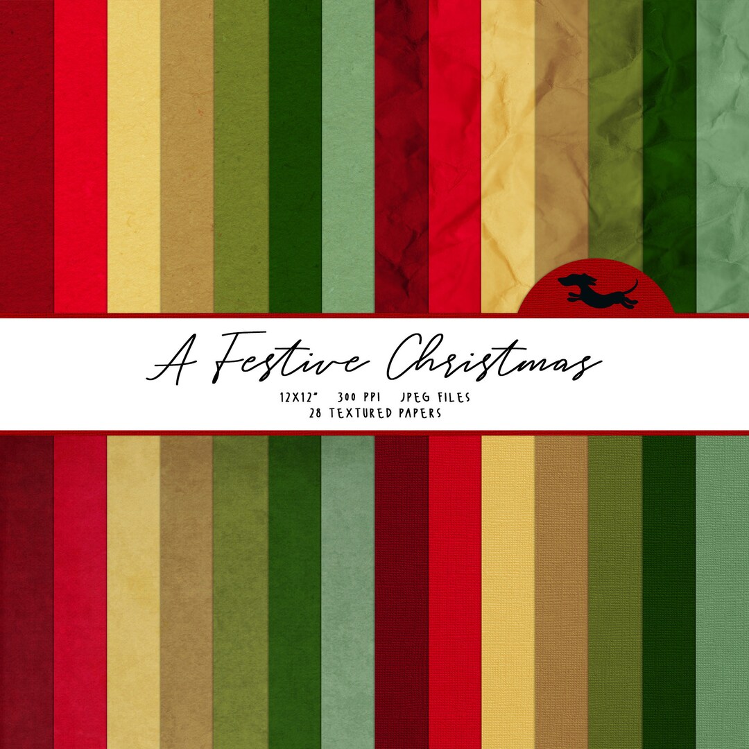 Christmas Digital Paper, Scrapbook Paper, Christmas Cardstock ...