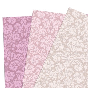 Purple Damask Digital Paper, Scrapbook Paper, Damask Pattern, Printable ...