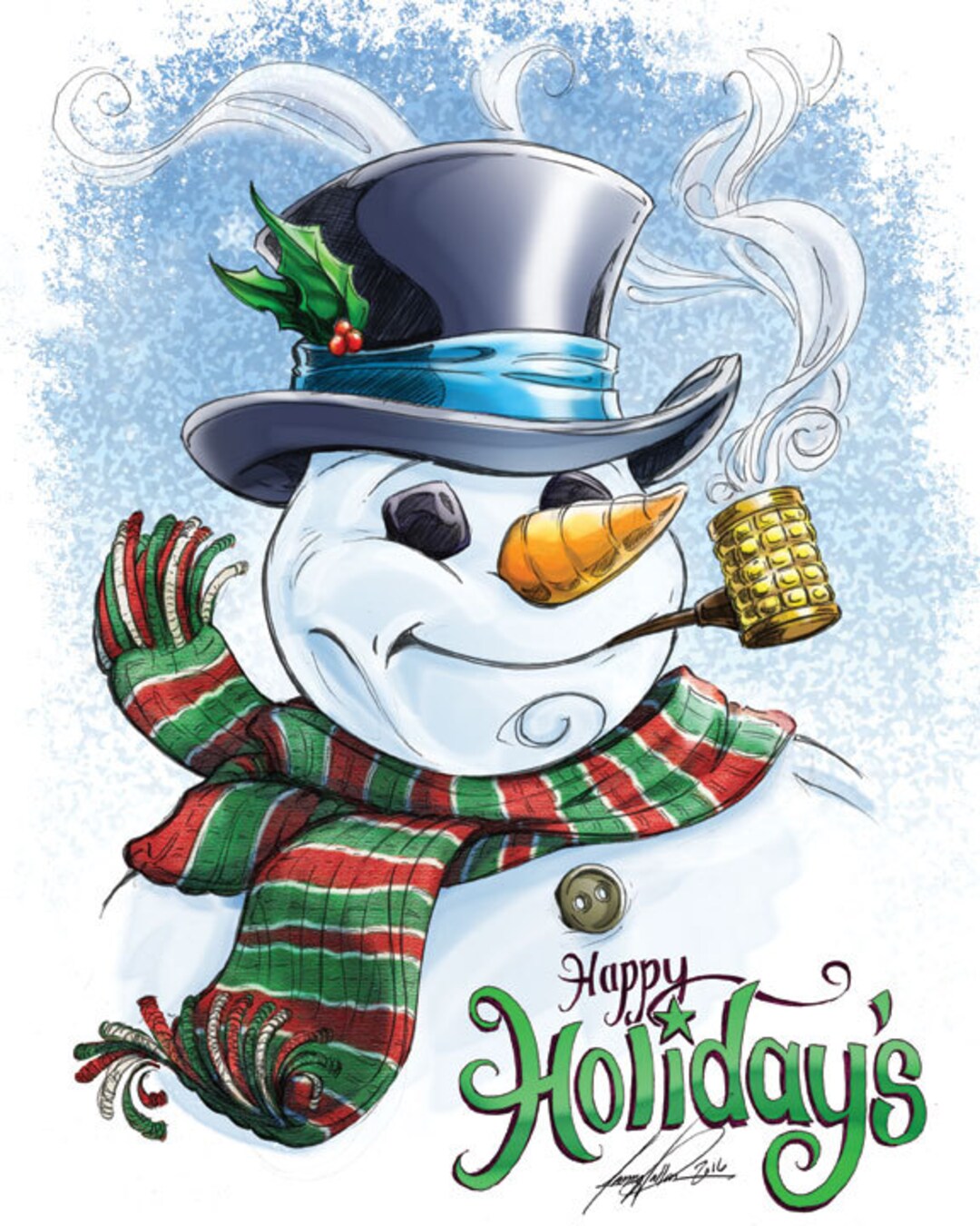 Frosty the Snowman - Whimsical Winter Decor 8x10 - Etsy