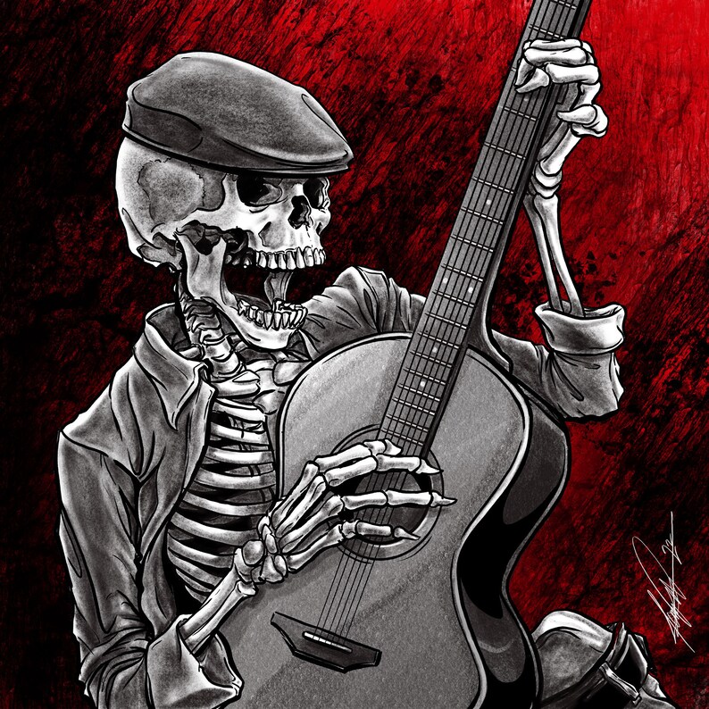 Skeleton Rock Band Band, Art Print, Decor - Etsy