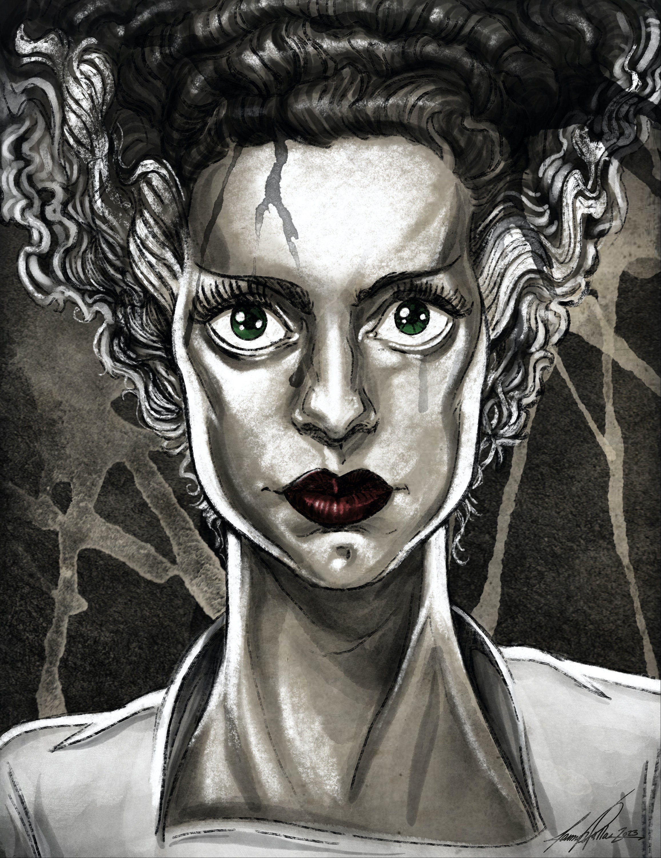 Bride of Frankenstein Art Print - Classic Monster Elegance for Your ...