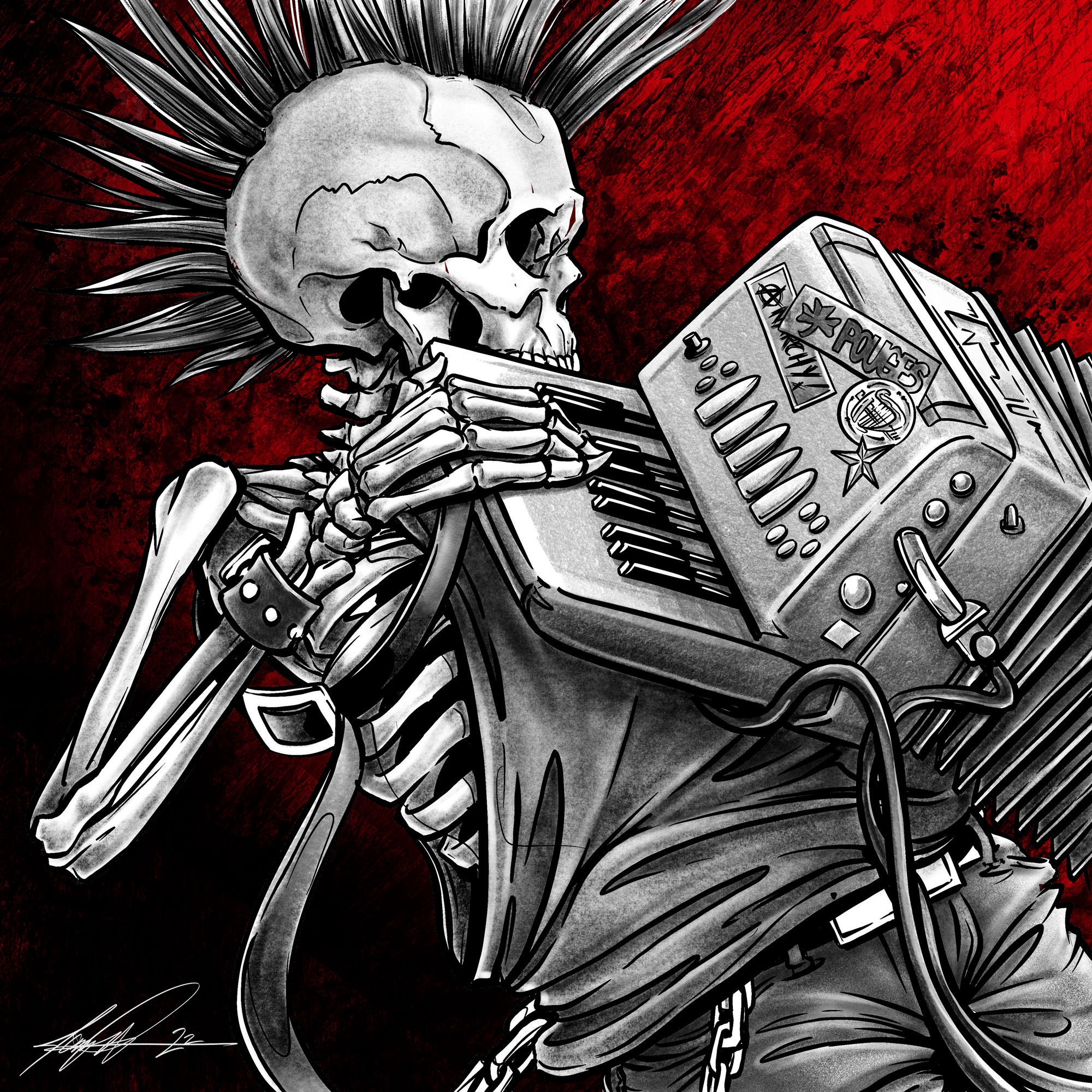 Skeleton Rock Band Band, Art Print, Decor - Etsy