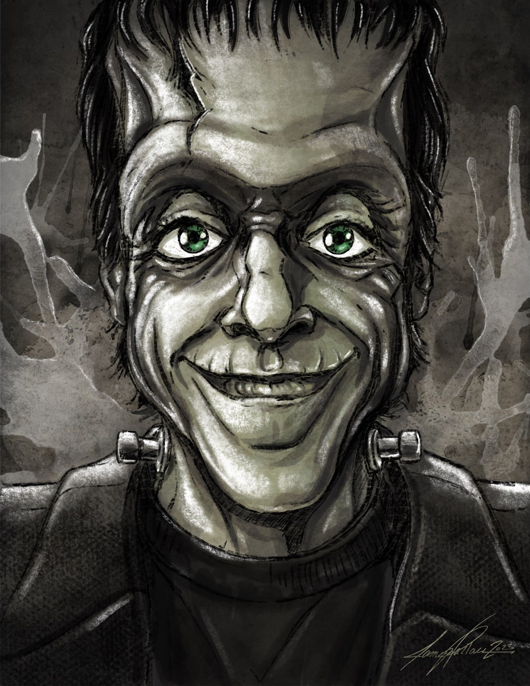 Herman Munster Art Print - Vintage Gothic Charm for Your Walls 8.5x11 ...