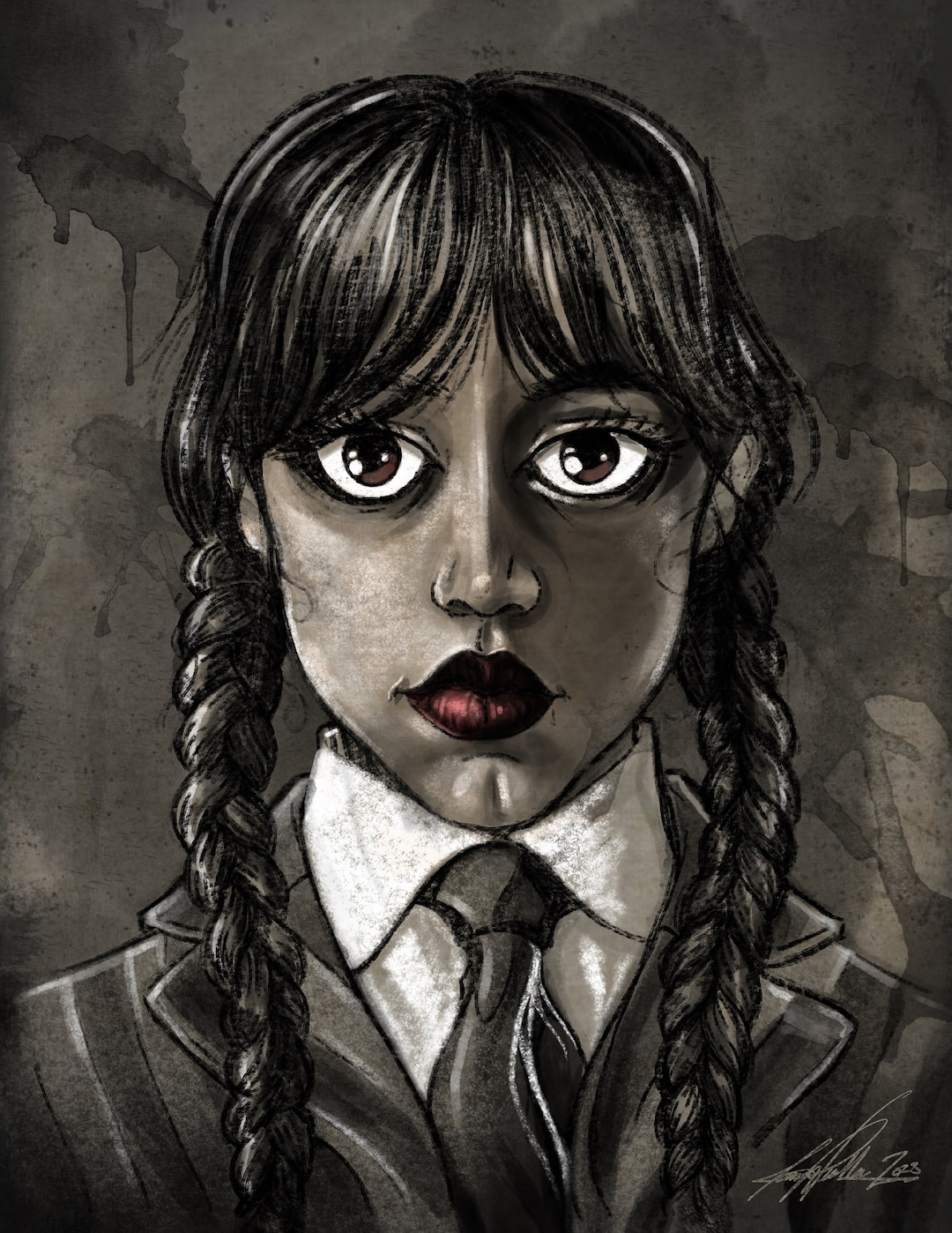 Wednesday Addams Art Print - Gothic Delight for Your Walls 8.5x11 - Etsy