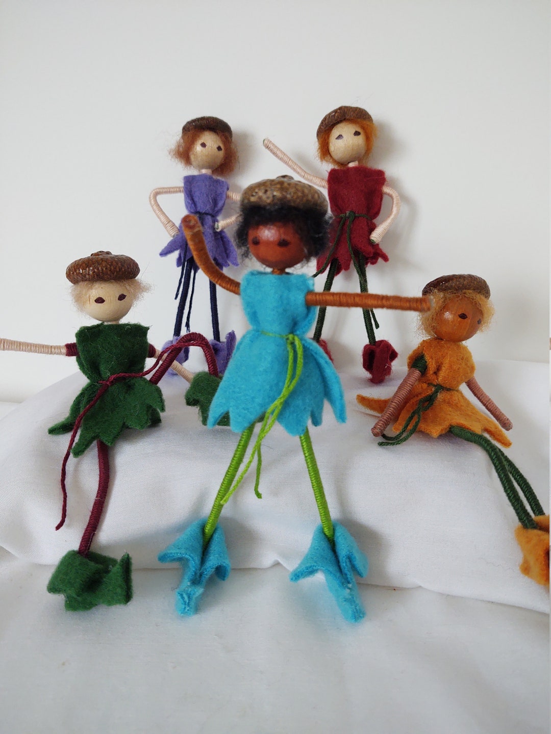 Posable Boy Doll: Acorn Cap, Fuzzy Hair, Bendable Toy - Etsy