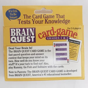 1996 Workman Publishing Brain Quest Card Game Grades 1 & 2 - Etsy