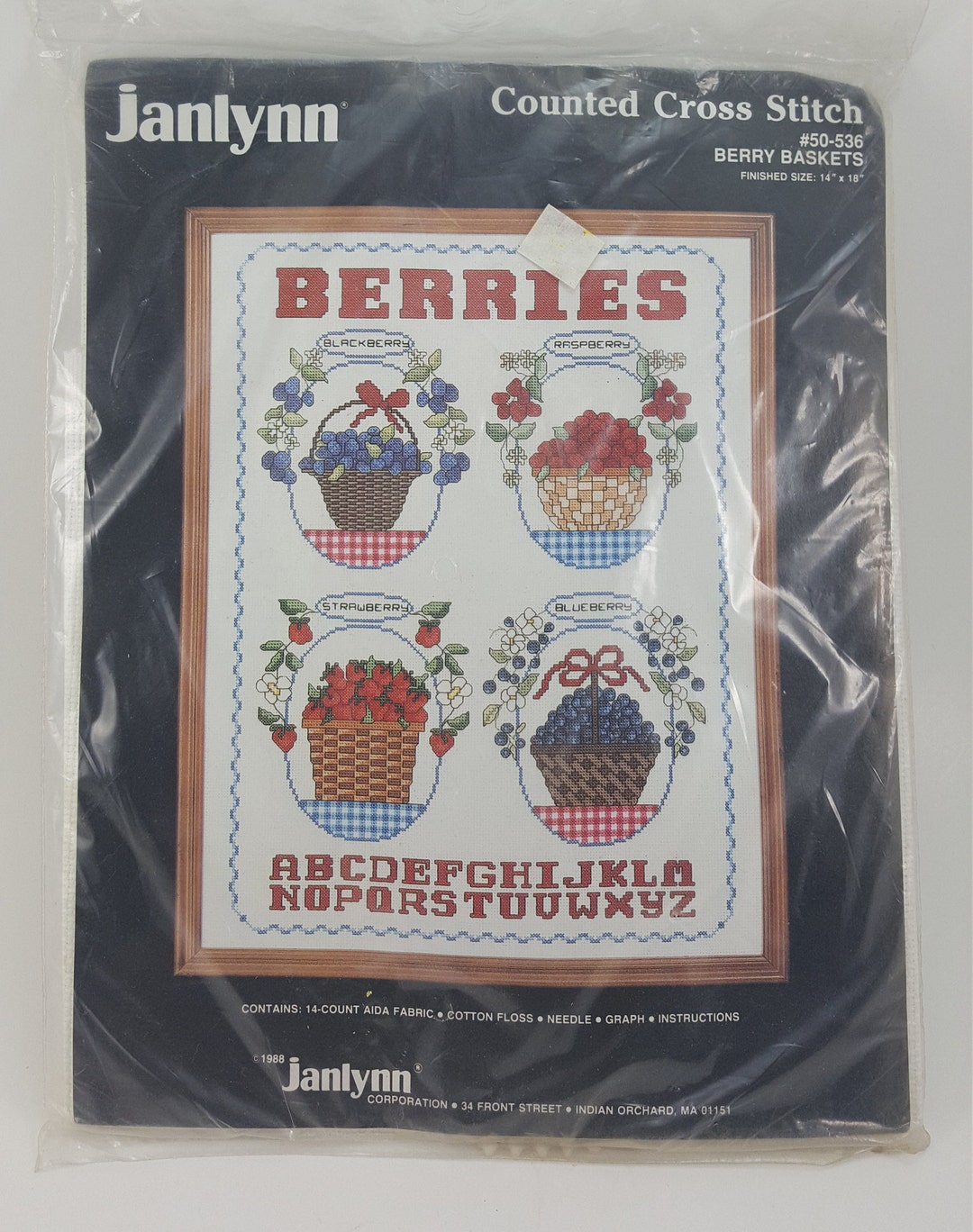 Vintage Janlynn Counted Cross Stitch Kit,"berry Baskets", Finished Size ...