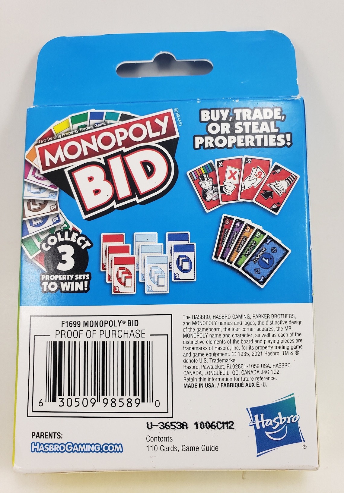 Hasbro Gaming Monopoly Bid Card Game - Etsy