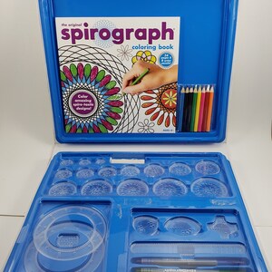 Hasbro Kahootz the Original Spirograph Deluxe 45+ Piece Set With Bonus 24 Page Coloring Book & 8 ...